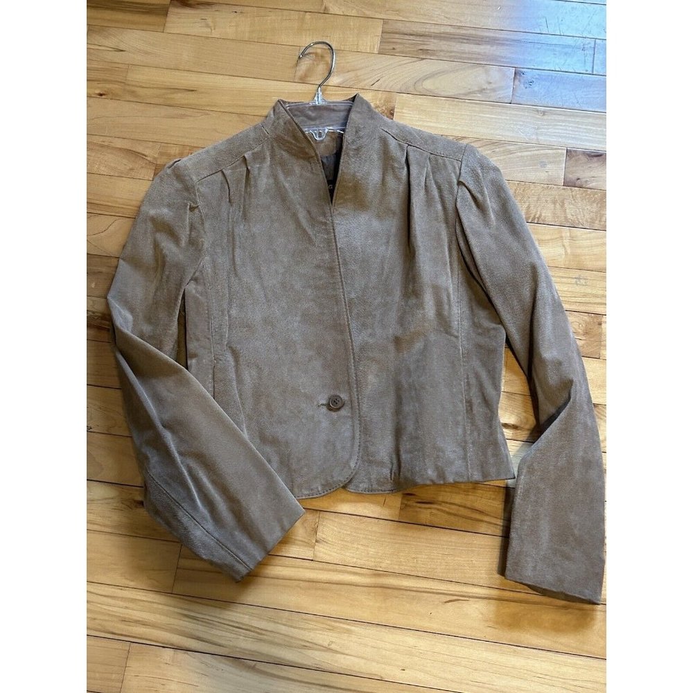 Avanti Womens Suede Leather Jacket 90s Biker Boho - Gem